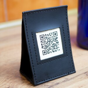 Custom Qr Code Menu, Leather Qr Code Sign, Restaurant Table Menu ...