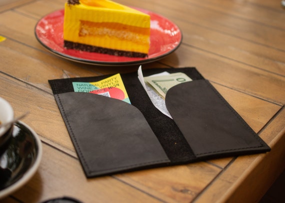 Personalized Leather Bill Holder Cafe Bar Receipt Holder - Etsy