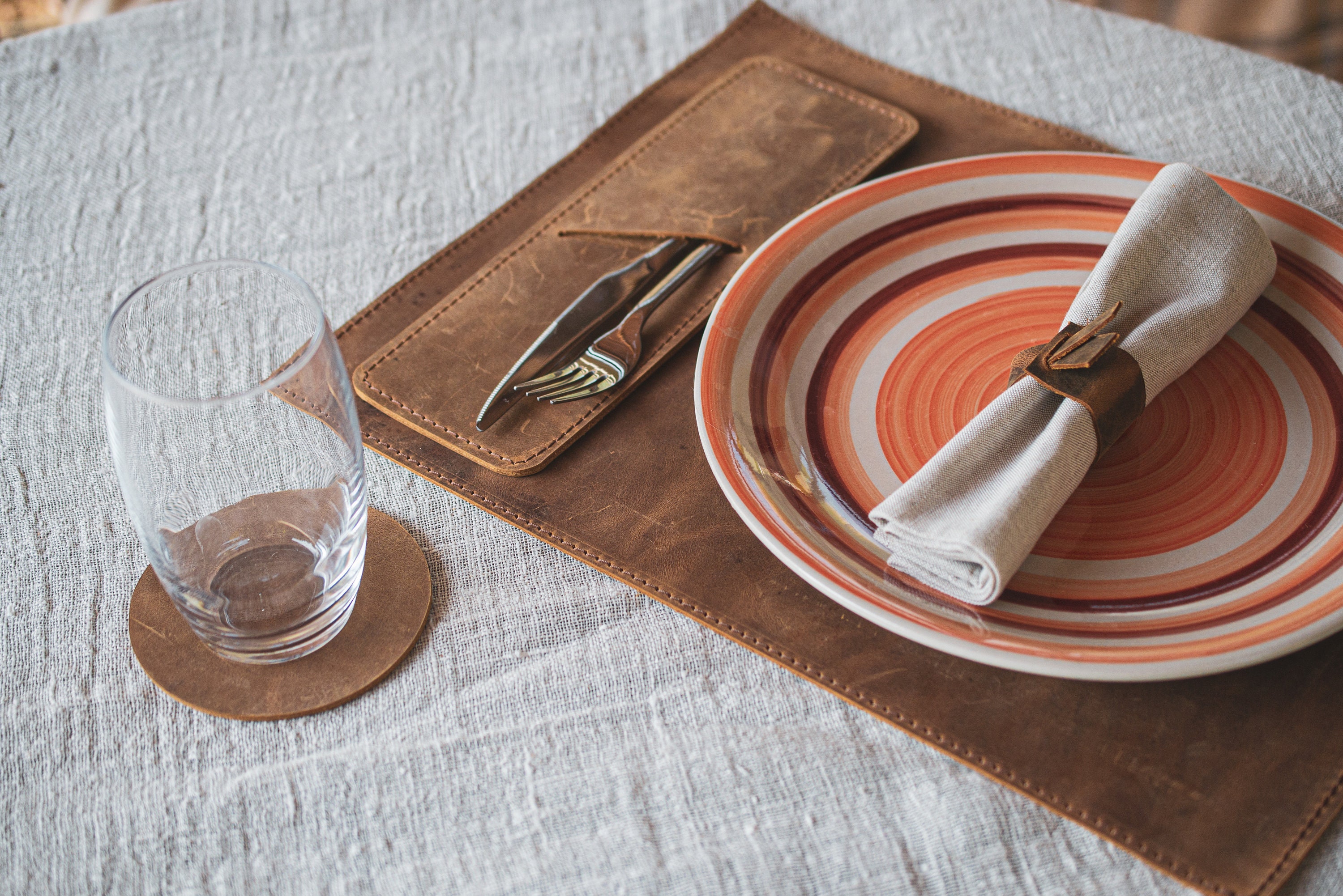 Personalized Set of Rectangular Napkins Cup Holders Cutlery - Etsy