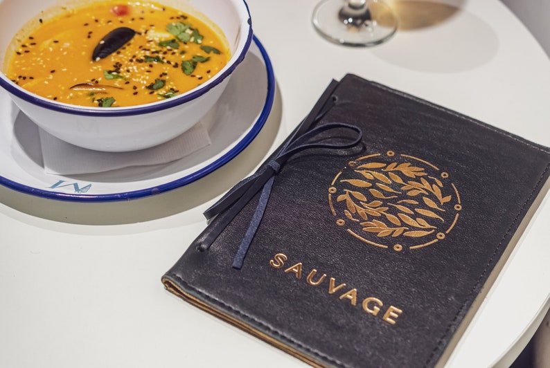 Custom Leather Menu Holder With Embosing Personalised Gifts | Etsy