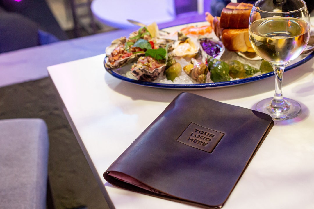 Custom Leather Menu Folder: Cafe Bar Engraved Menu Cover - Etsy