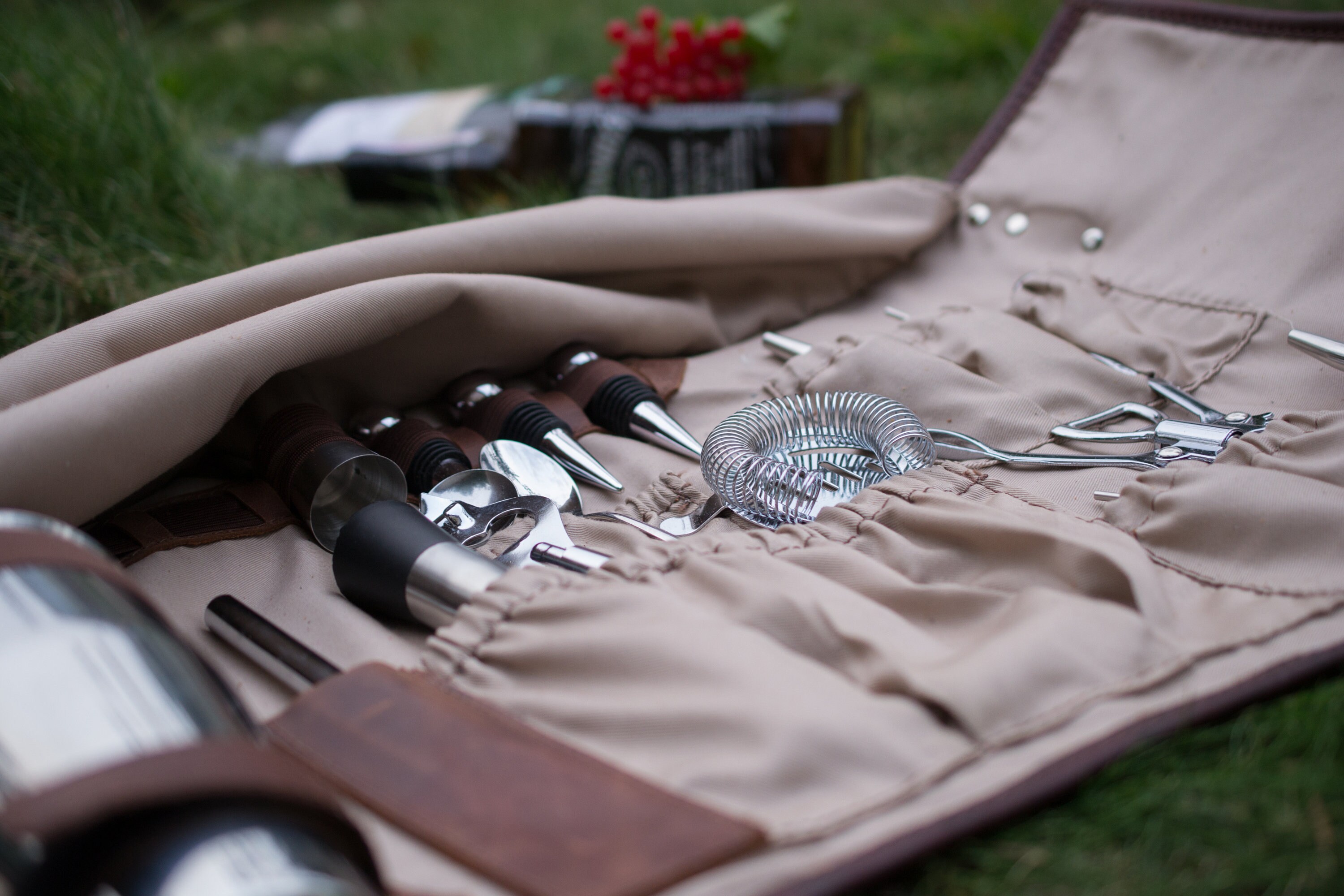 Portable Cocktail Tools Bag Bartender Roll Bag Barman Bag - Etsy