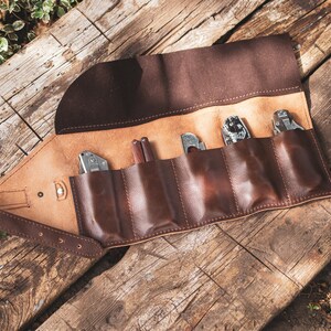 Leather Pocket Knife Roll, Pocket Knife Sheath, Pocket Knife Holder ...