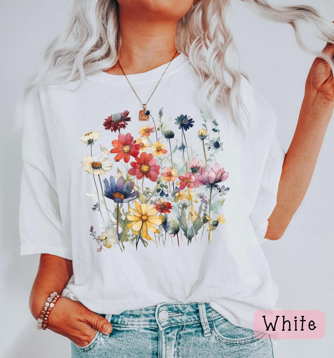Wildflowers Tshirt, Comfort Colors Ladies' Wild Flowers Shirt, Floral Tshirt, Cottagecore Shirt ...