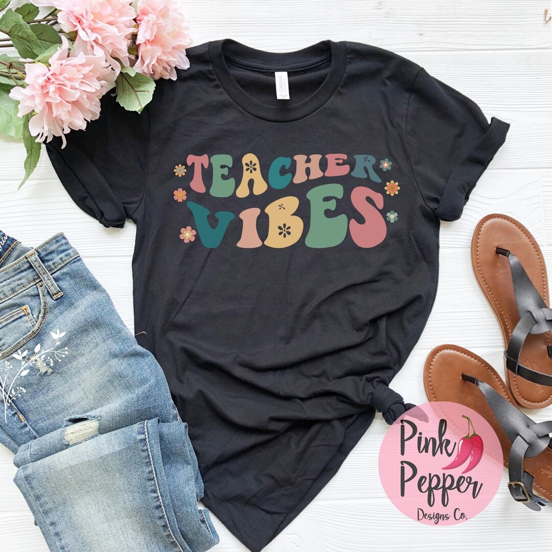 Boho Teacher T Shirt Back to School Teacher Vibes Shirt Teacher Gifts ...