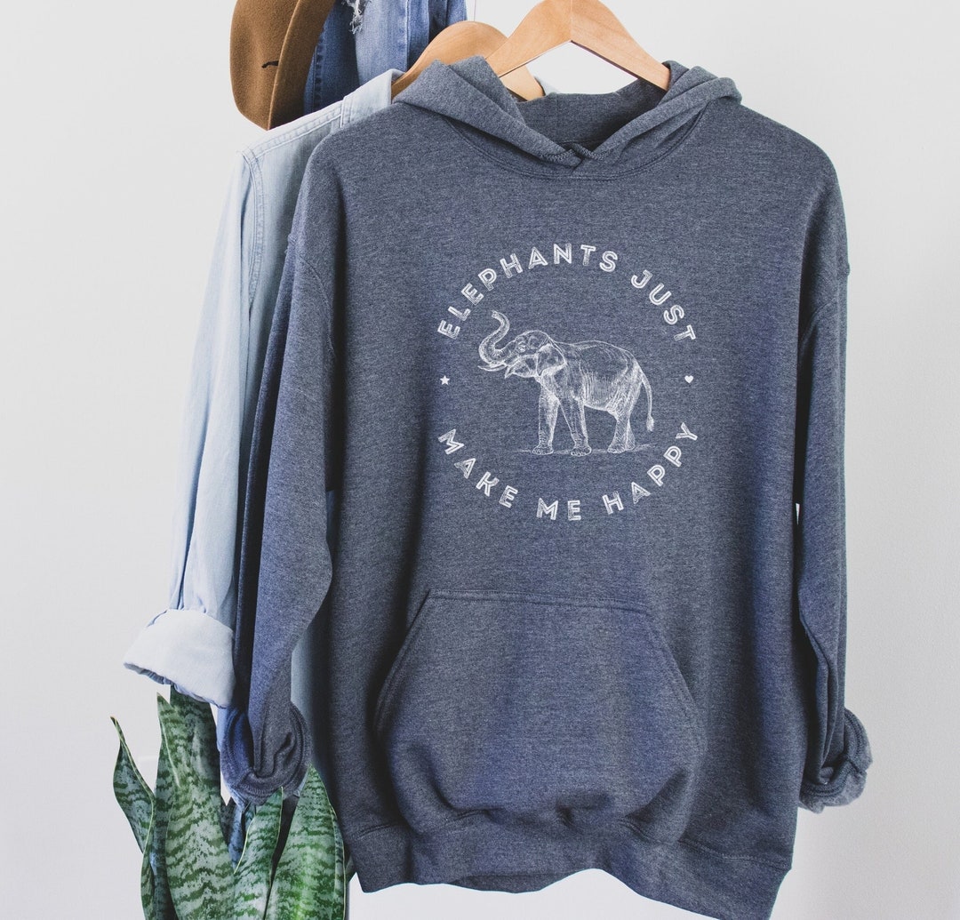 Elephant Lover Hoodie: Vintage Style Animal Graphic Sweatshirt - Etsy