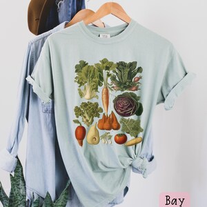 Cottagecore Vintage Vegetables Tee, Comfort Colors Vintage Botanical Garden Veggies, Gardening ...