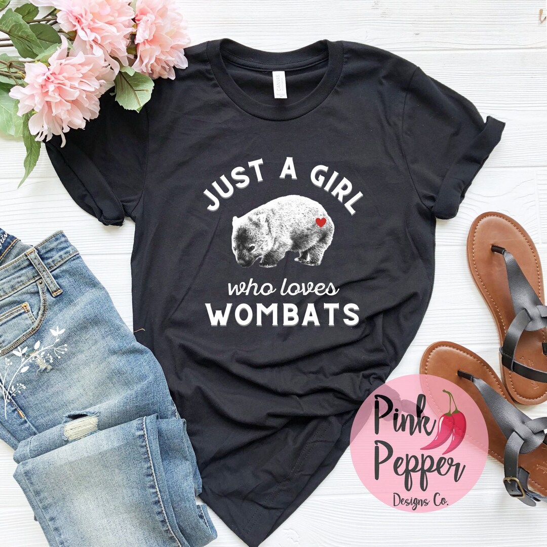 Wombat Shirt, Just a Girl Loves Wombats Tshirt, Wombat Lover Gift ...