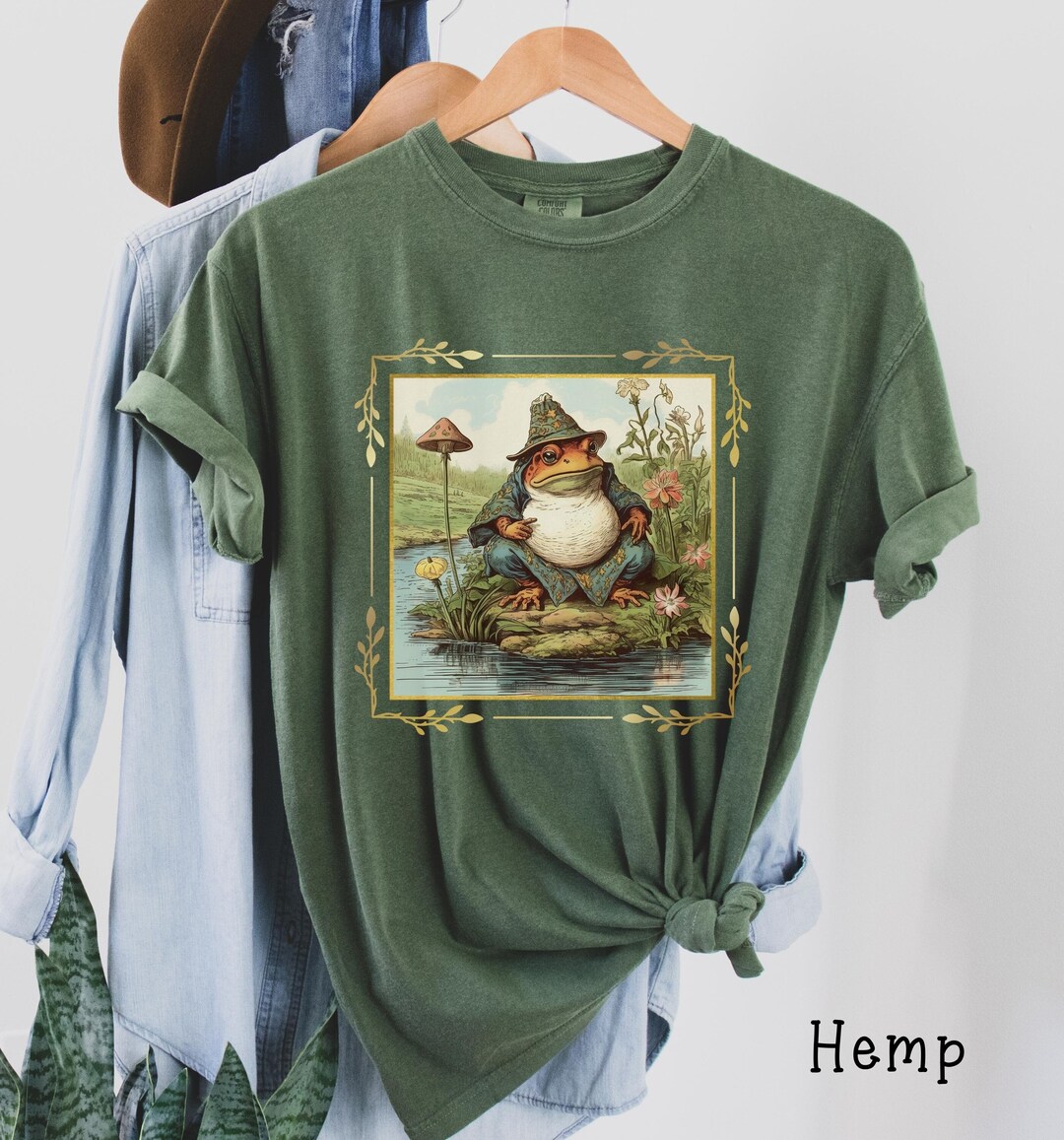 Froggy Wizard Comfort Colors Oversized Tshirt, Magic Frog T-shirt ...
