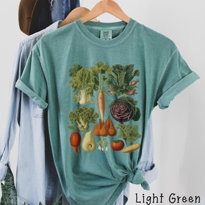 Cottagecore Vintage Vegetables Tee, Comfort Colors Vintage Botanical Garden Veggies, Gardening ...