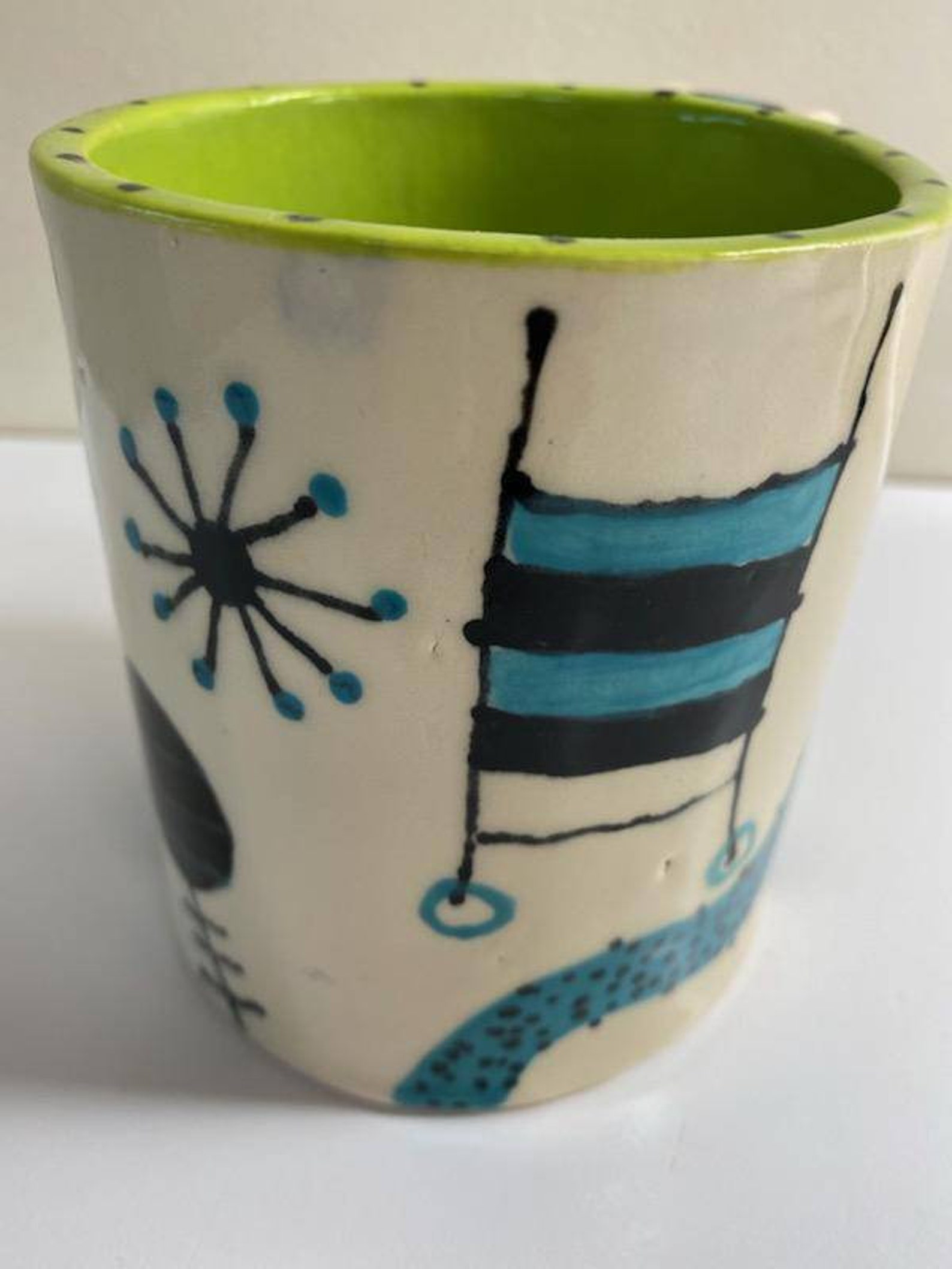 Whimsical Hand-built Coffee Mug, Large Pottery Mug, Tea Mug, Cup of Joe ...