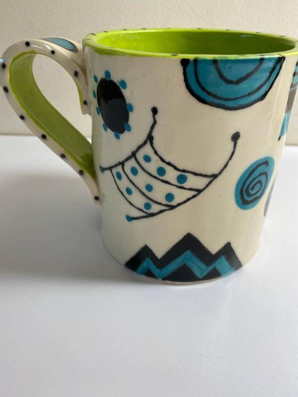 Whimsical Hand-built Coffee Mug, Large Pottery Mug, Tea Mug, Cup of Joe ...