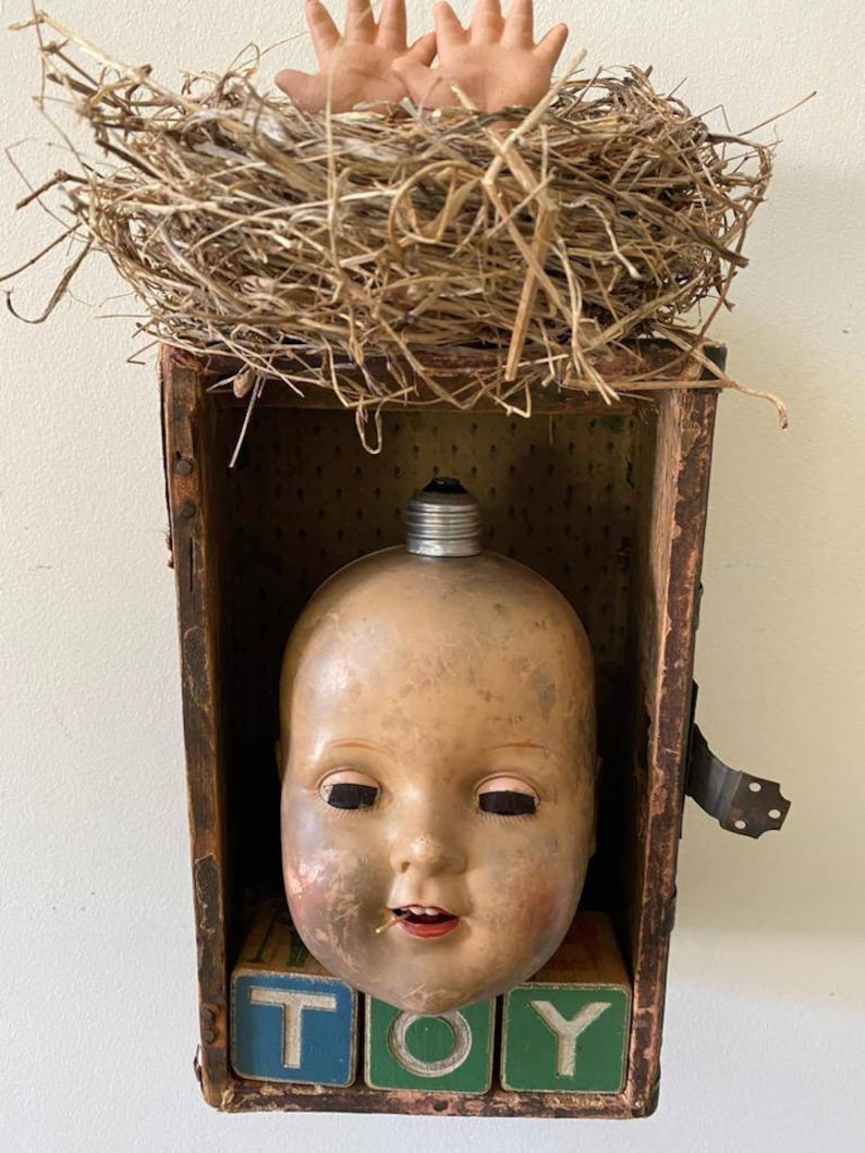Assemblage Art Found Object Scary Doll Art Antique Doll - Etsy