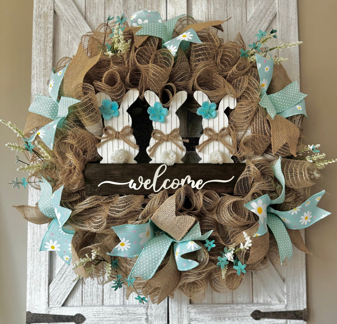 Bunny Decorating Decore, Spring Door Decor, Easter Door Hanger ...