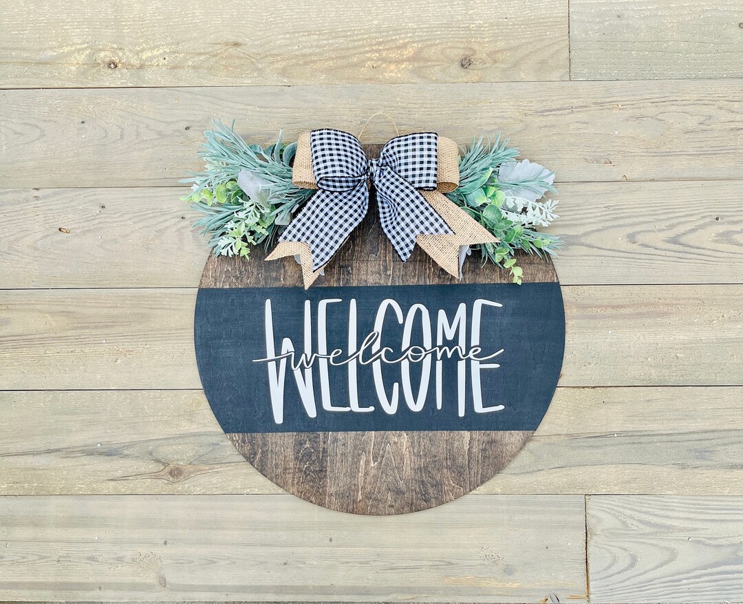 Front Door Wreath Year Round, Year Round Welcome Wreath, Front Door ...