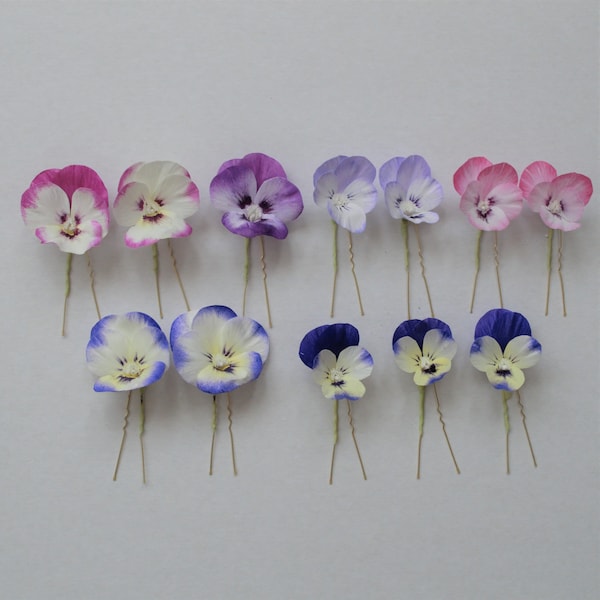 Flower Hair Clip Pansy - Etsy UK