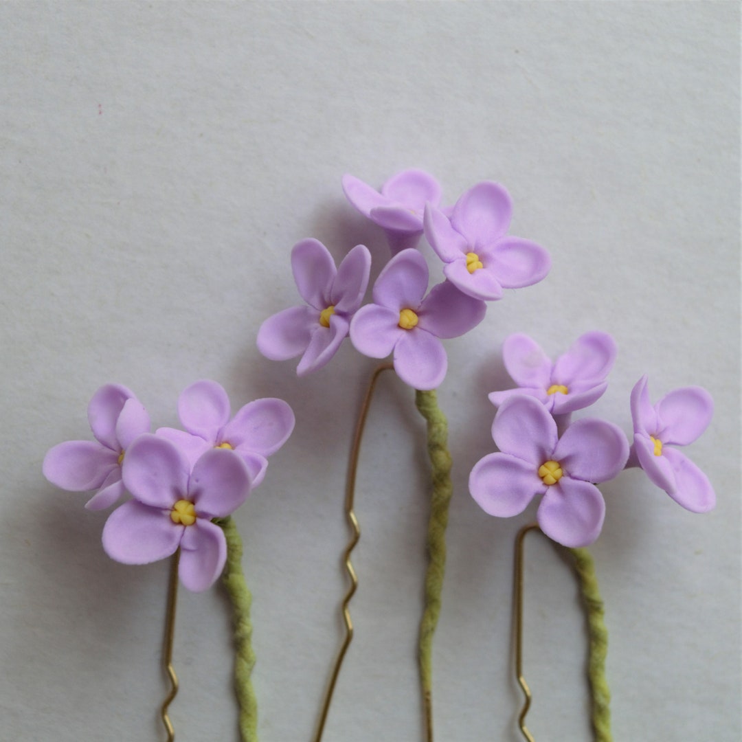 Hair Pins With Small Lilical Flowers. - Etsy
