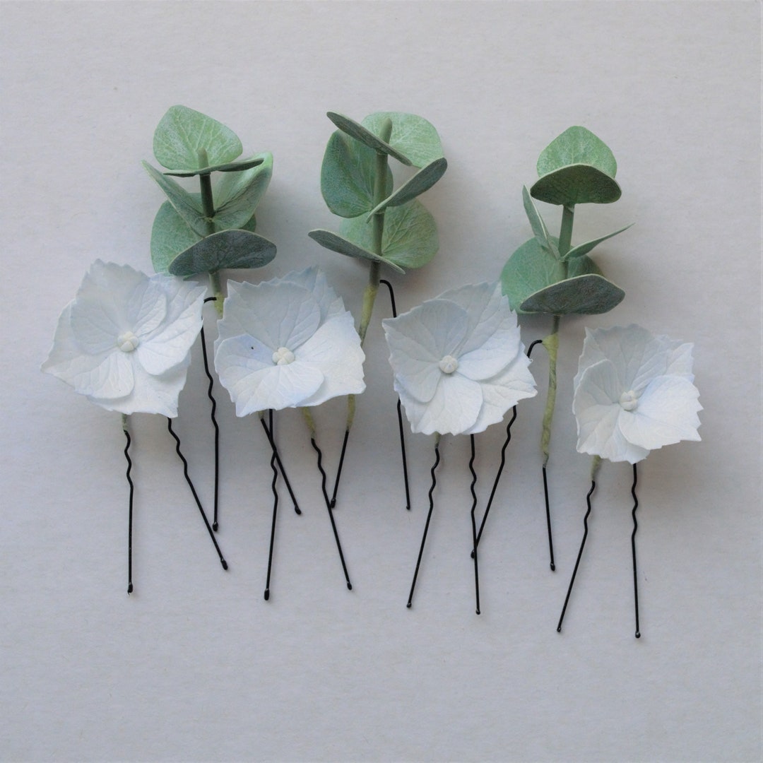 Light Blue Flower Hair Pins. Set Hair Pins - Etsy