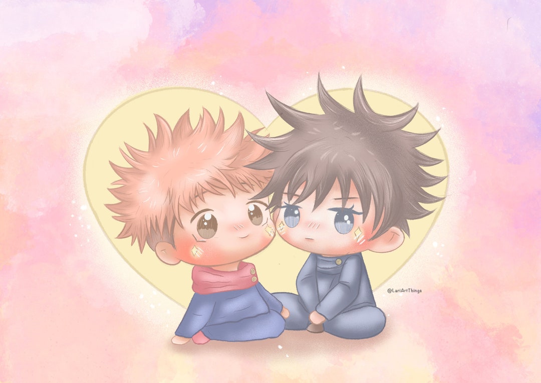 Itafushi Anime Chibi Print Megumi Fushiguro and Yuji Itadori - Etsy