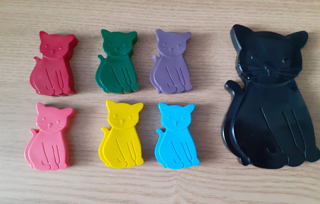 Kitten Shaped Crayons X7 - Etsy