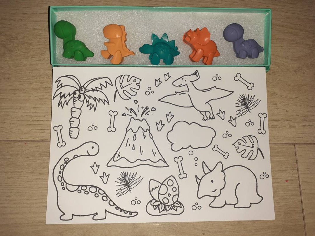Dinosaur Crayon Set - Etsy