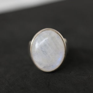 Rainbow Moonstone Adjustable Ring | 925 Sterling Silver - Etsy