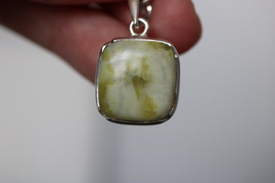 Iona Marble Scottish Green Marble Pendant 925 Sterling - Etsy