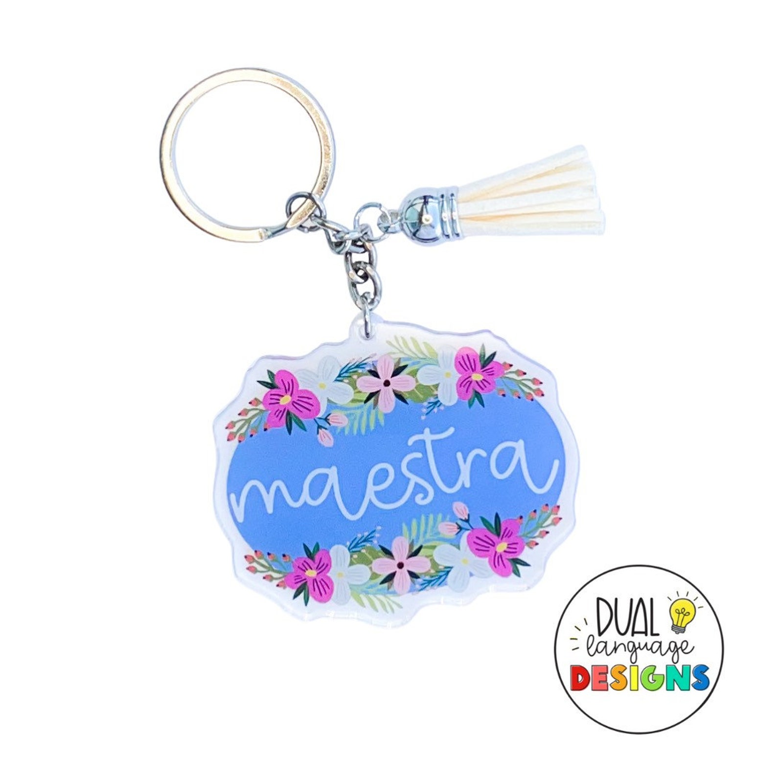 Spanish Keychain Bilingual Accessories Spanish Charm | Etsy