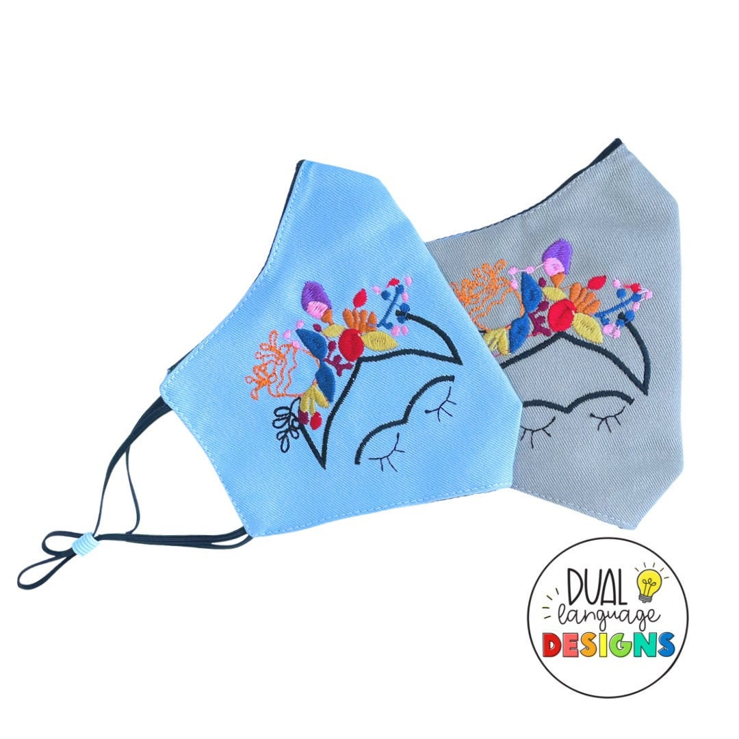 Spanish Teacher Face Mask Frida Kahlo Embroidered Face Covering ...