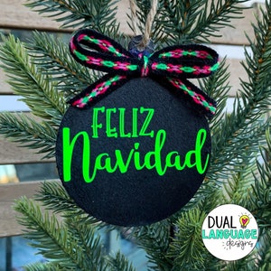 Spanish Ornament | Hanging Wooden Decoration | Serape Fabric | Holiday ...