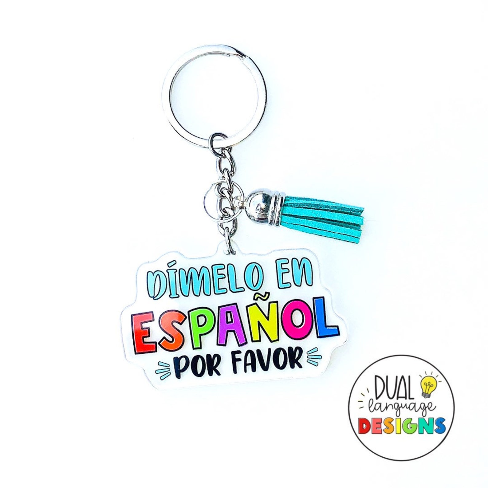 Spanish Keychain Bilingual Accessories Spanish Charm | Etsy