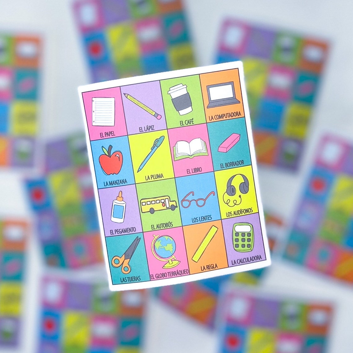 Teacher Loteria Sticker Spanish Vinyl Decal Bilingual - Etsy