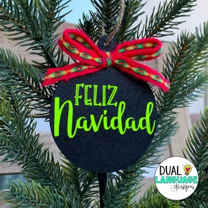 Spanish Ornament | Hanging Wooden Decoration | Serape Fabric | Holiday ...