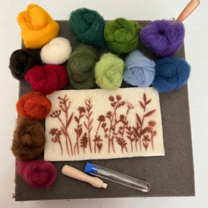 Wildflower Needle Felt Kit: Beginner Wool Painting - Etsy