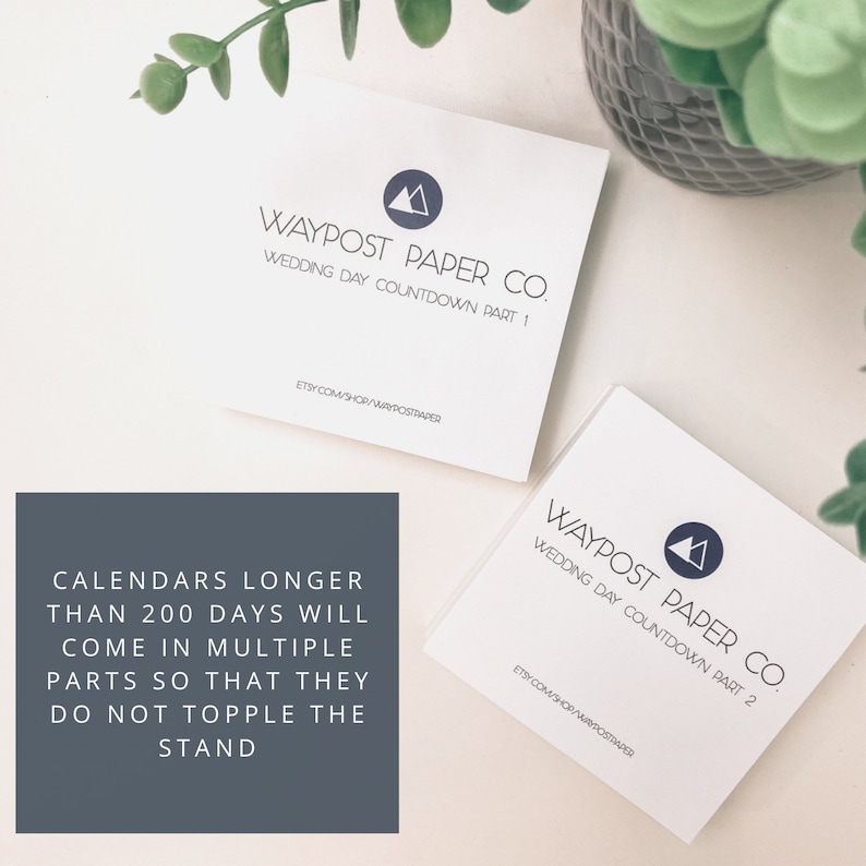 Custom Wedding Countdown Calendar Custom Engagement Gift | Etsy