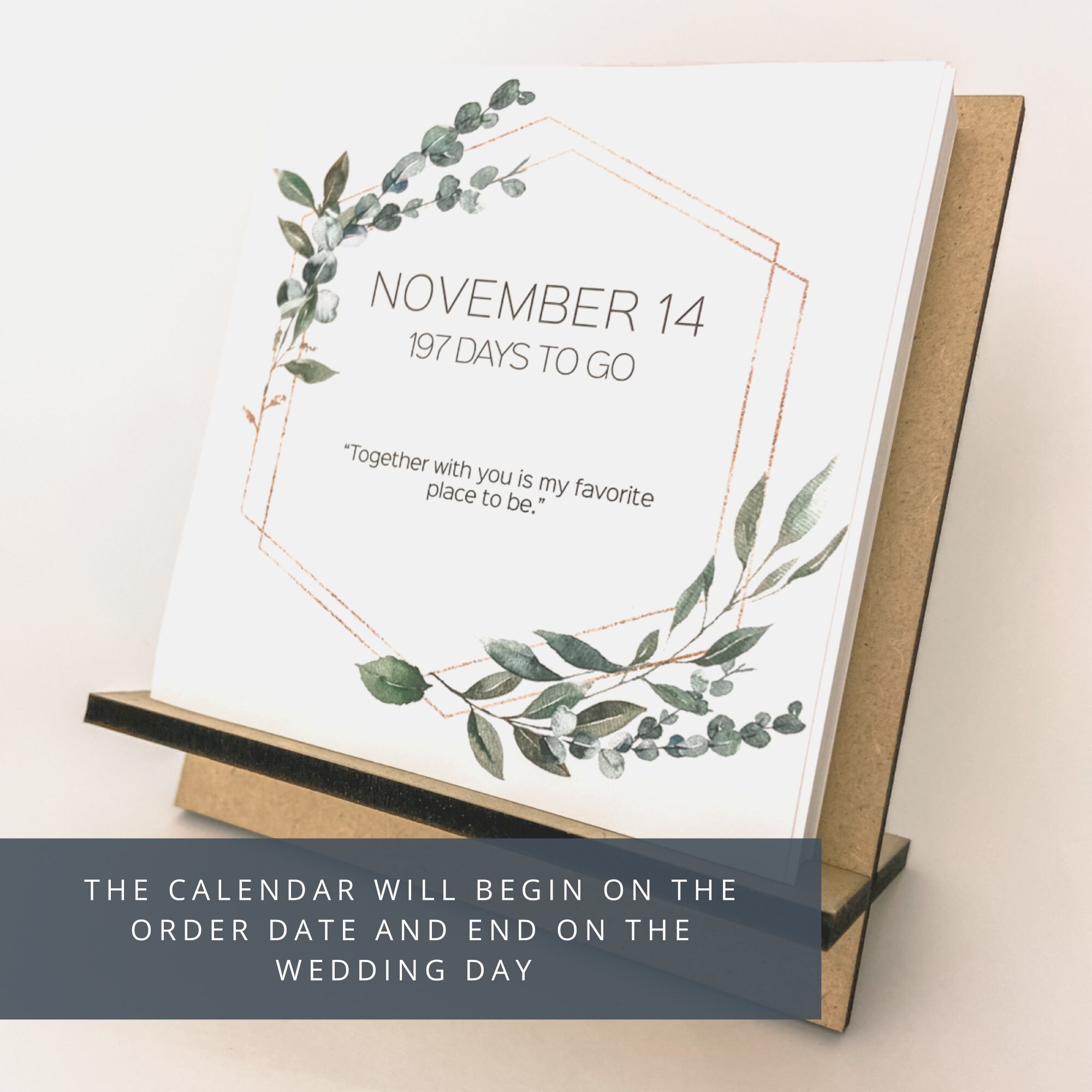 Custom Wedding Countdown Calendar Custom Engagement Gift | Etsy