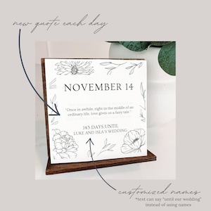 Personalized Wedding Countdown Calendar for Engaged Couple / Daily Tear ...