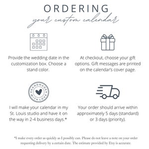 Custom Wedding Countdown Calendar Custom Engagement Gift Unique ...