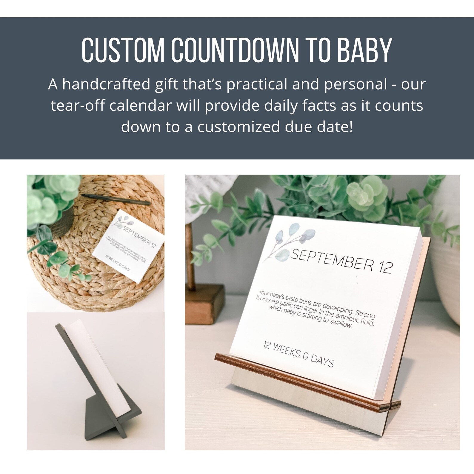 Custom Due Date Baby Countdown Calendar Pregnancy Gift for - Etsy