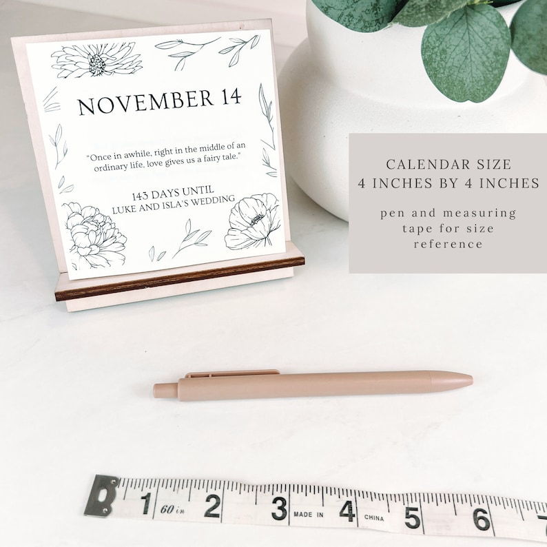 Personalized Wedding Countdown Calendar for Engaged Couple / Daily Tear ...