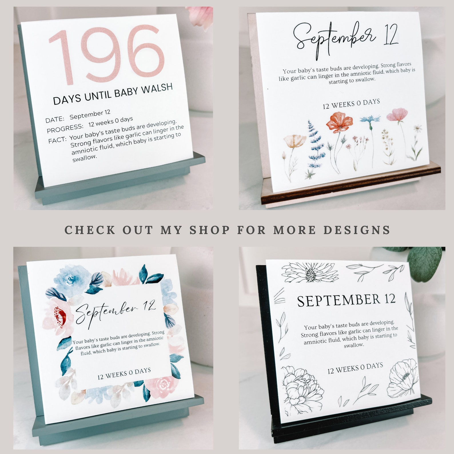 Custom Due Date Baby Countdown Calendar Pregnancy Gift for Expecting ...