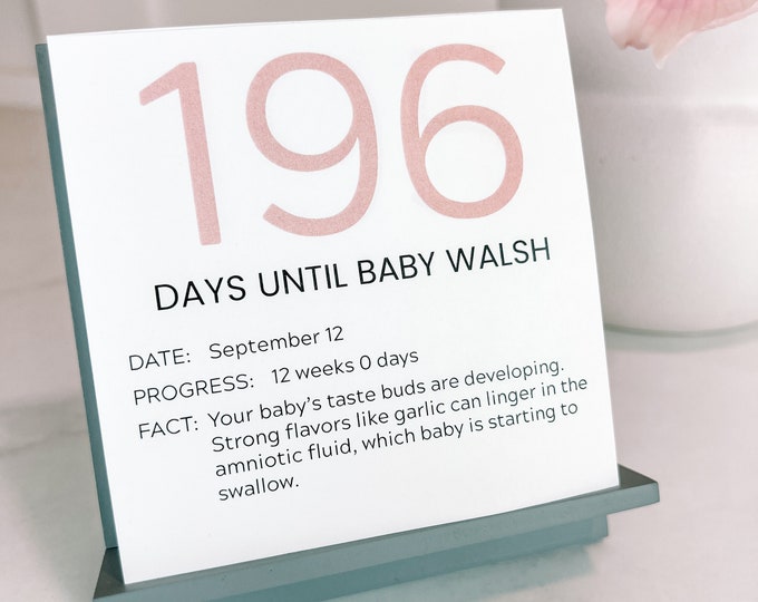 Custom Due Date Baby Countdown Calendar Pregnancy Gift for Expecting ...