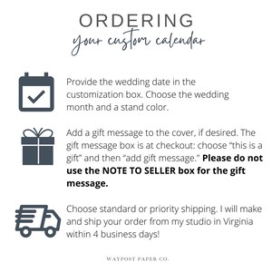 Wedding Countdown Customized Calendar Engagement Gifts - Etsy