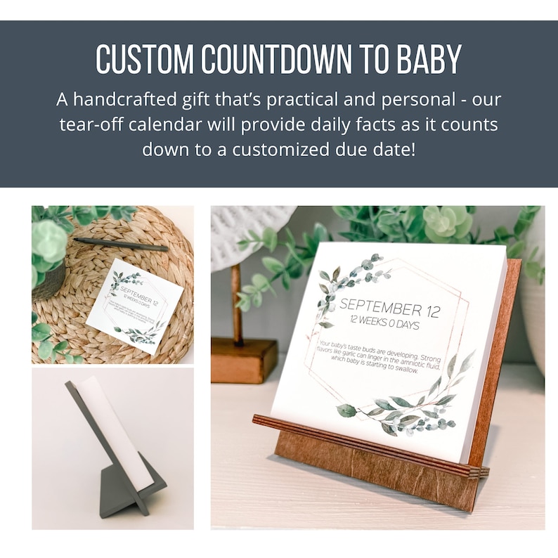 Custom Due Date Baby Countdown Calendar Pregnancy Gift for - Etsy