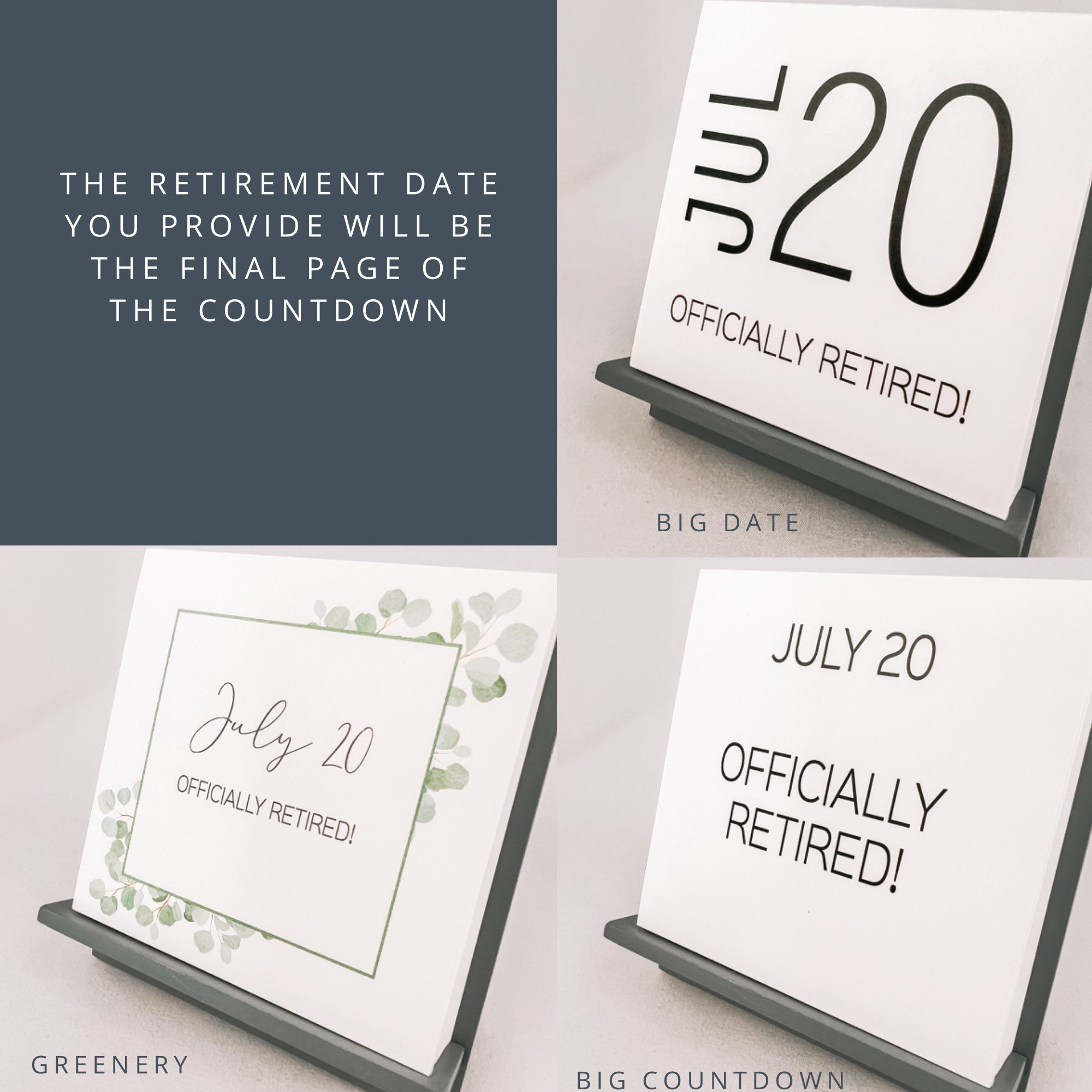Retirement Countdown Calendar Custom Retiring Gift for - Etsy