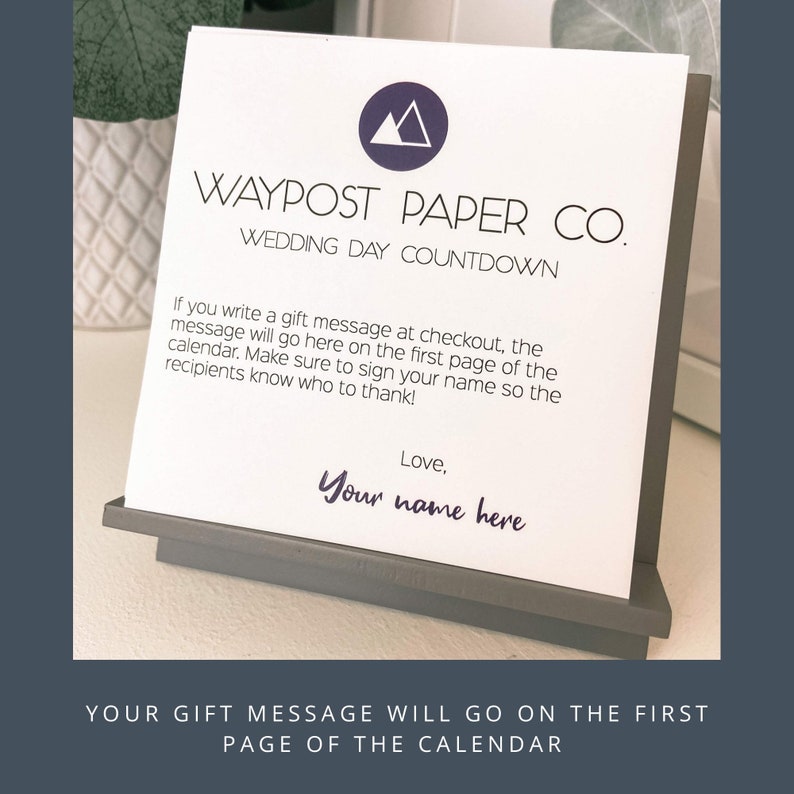 Wedding Countdown Customized Calendar Engagement Gifts - Etsy