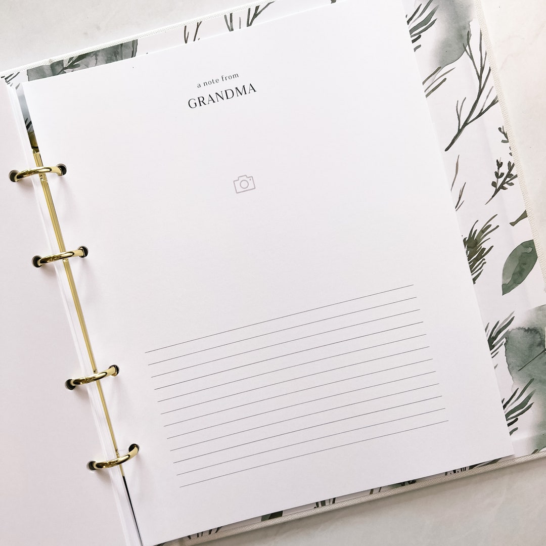 Custom Page Design Option 1 - Note From Loved One With Space for Photo ...