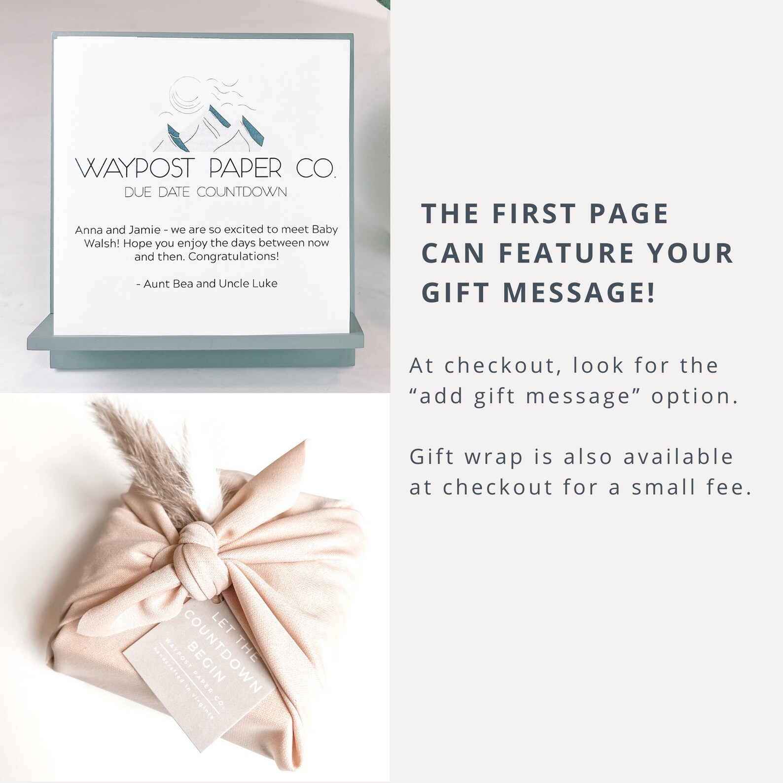 Custom Due Date Baby Countdown Calendar Pregnancy Gift for Expecting ...