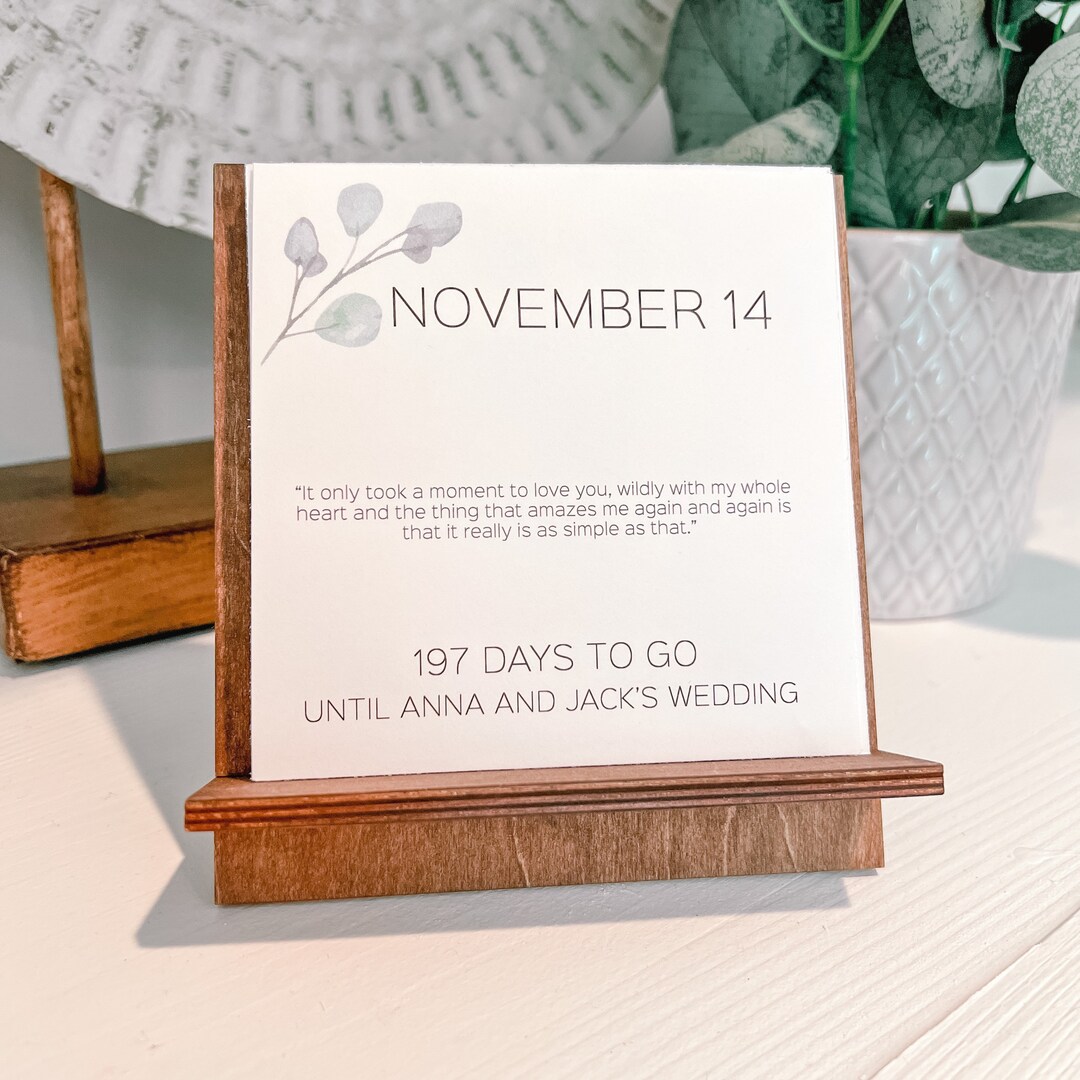 Custom Wedding Countdown Calendar | Custom Engagement Gift | Unique ...