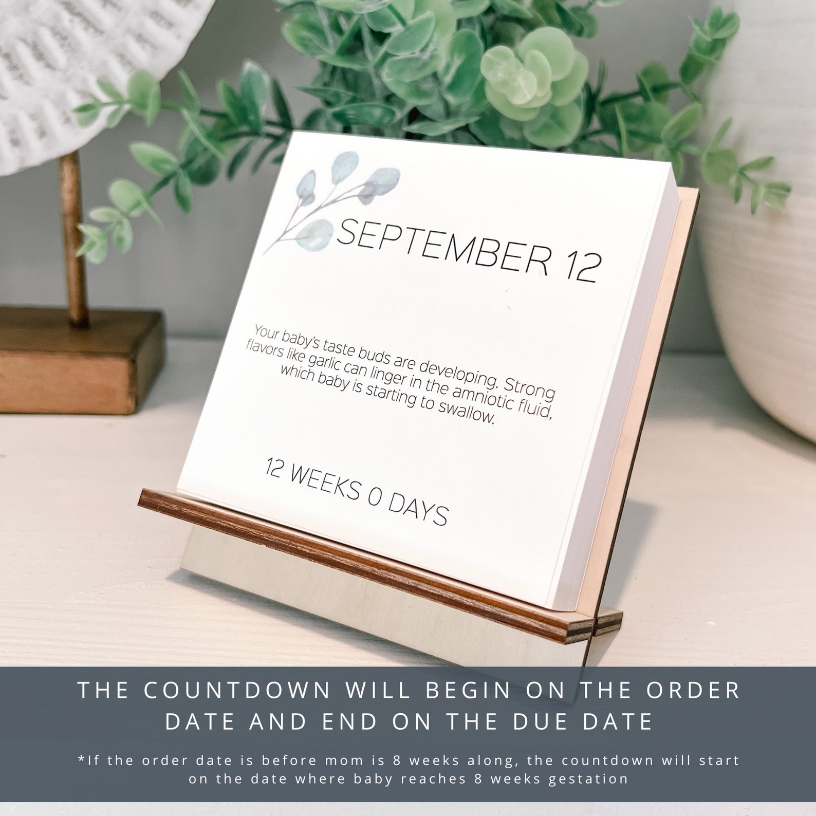 Custom Due Date Baby Countdown Calendar | Pregnancy Gift for Expecting ...